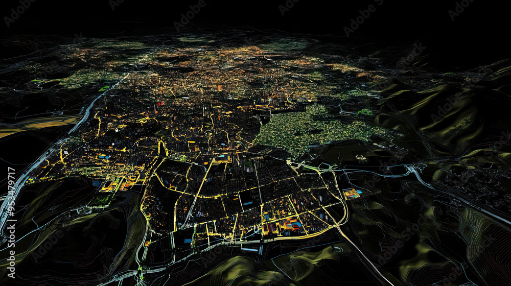 Technical aerial visual, 3D LiDAR GIS aerial map satellite scan model ... Technical aerial visual, 3D LiDAR GIS aerial map satellite scan model ...