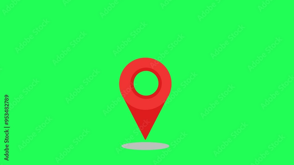 4K video Pin Location Footage with Map and Pin Location on Green Screen ...