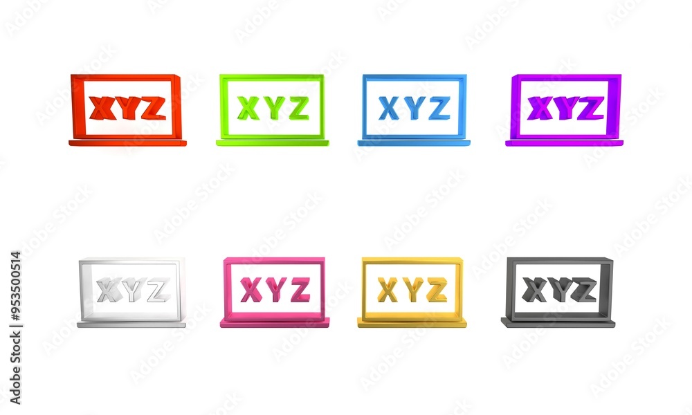 Colorful XYZ Coordinate system on chalkboard icon isolated on white ...
