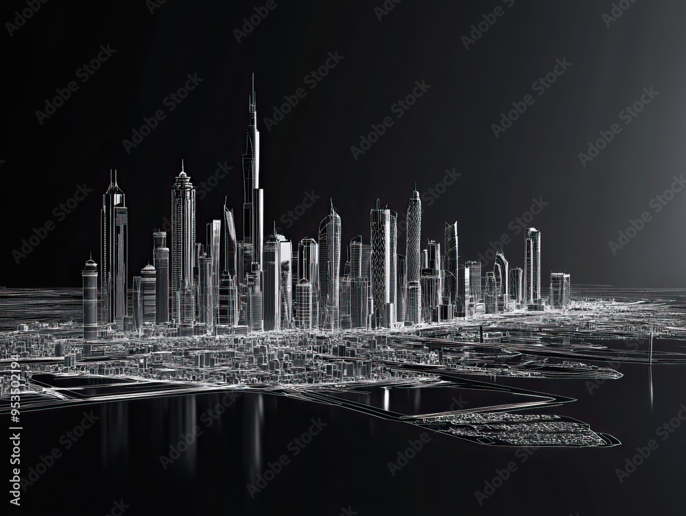 Technical aerial visual, 3D LiDAR GIS aerial map satellite scan model ...