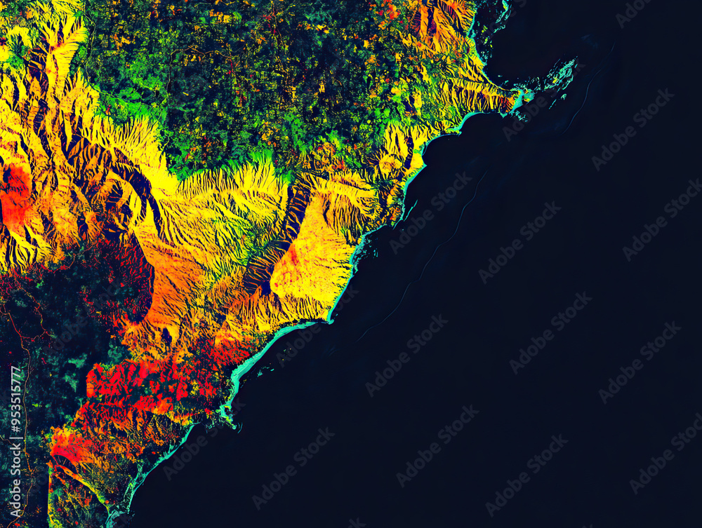 Technical aerial visual, 3D LiDAR GIS aerial map satellite scan model ...