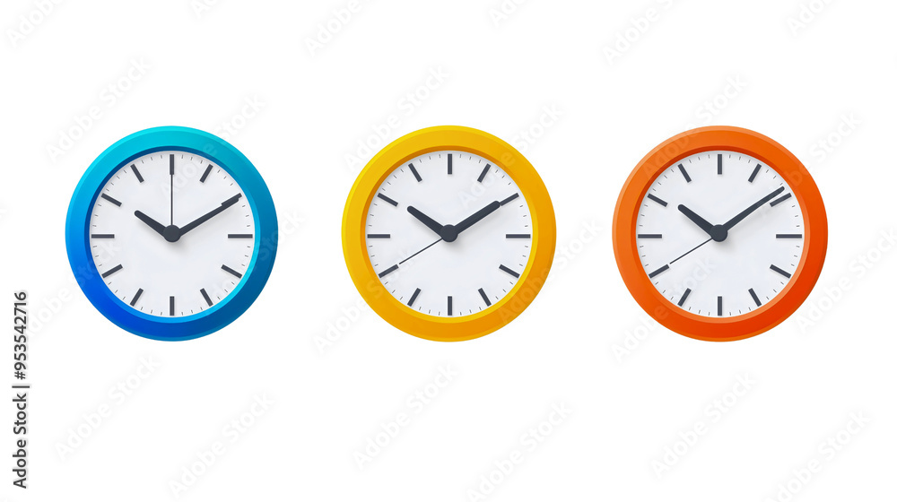Isolated clock icon, representing time with a watch, minute, hour ...