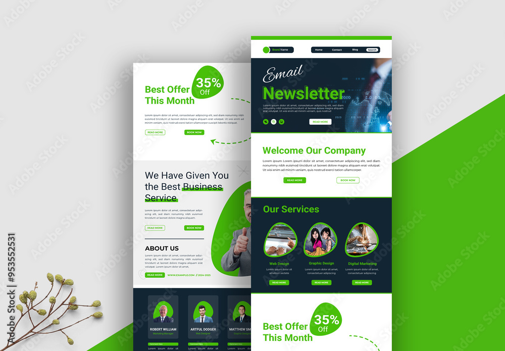 Marketing Newsletter Template Stock Template | Adobe Stock