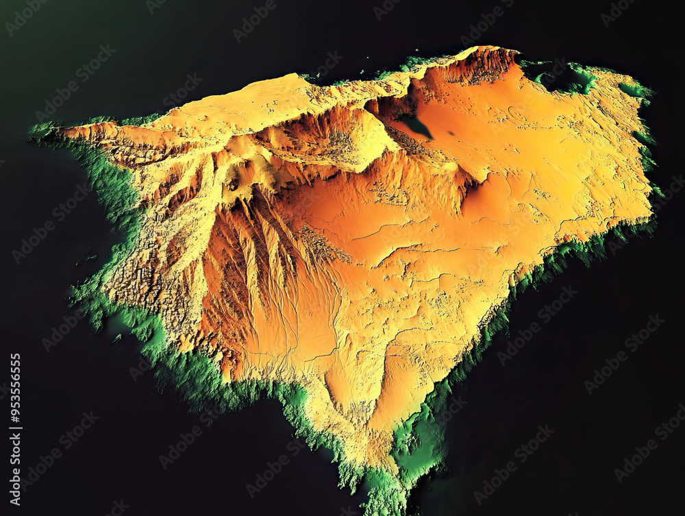 Technical aerial visual, 3D LiDAR GIS aerial map satellite scan model ...