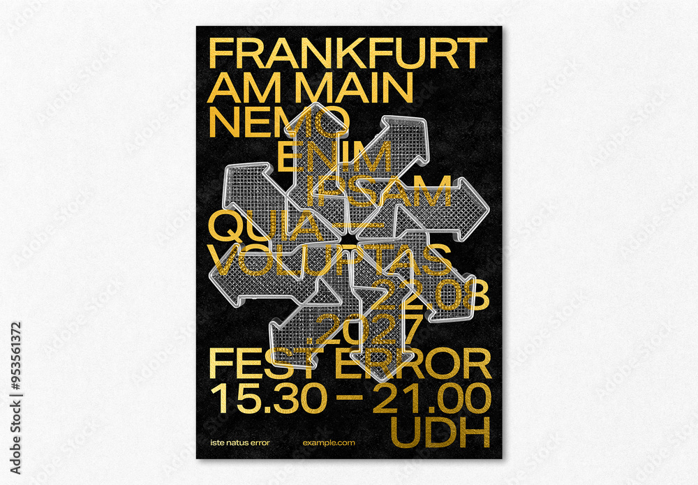 Creative Typography Poster Layout Design with Gold Text Stock Template ...