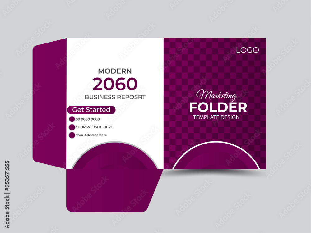 Vetor de Business presentation folder template for corporate office filing file folder, project ...