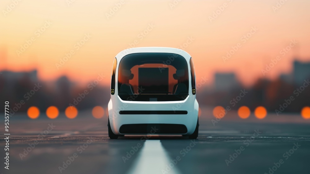 Autonomous public transit system with self driving buses captured at ...