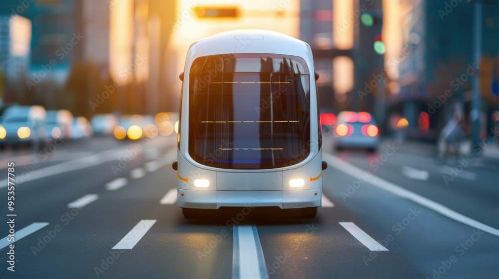 Autonomous Public Transit With Self Driving Buses Navigating Busy City ...