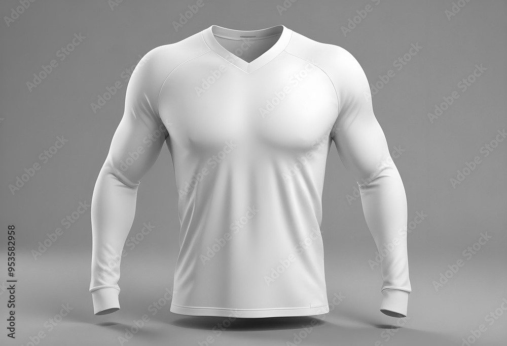3D model, plain white jersey shirt without logo, figure, volumetric ...