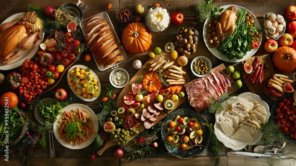World Food Day banner. Day of healthy eating. October 16. Top view ...