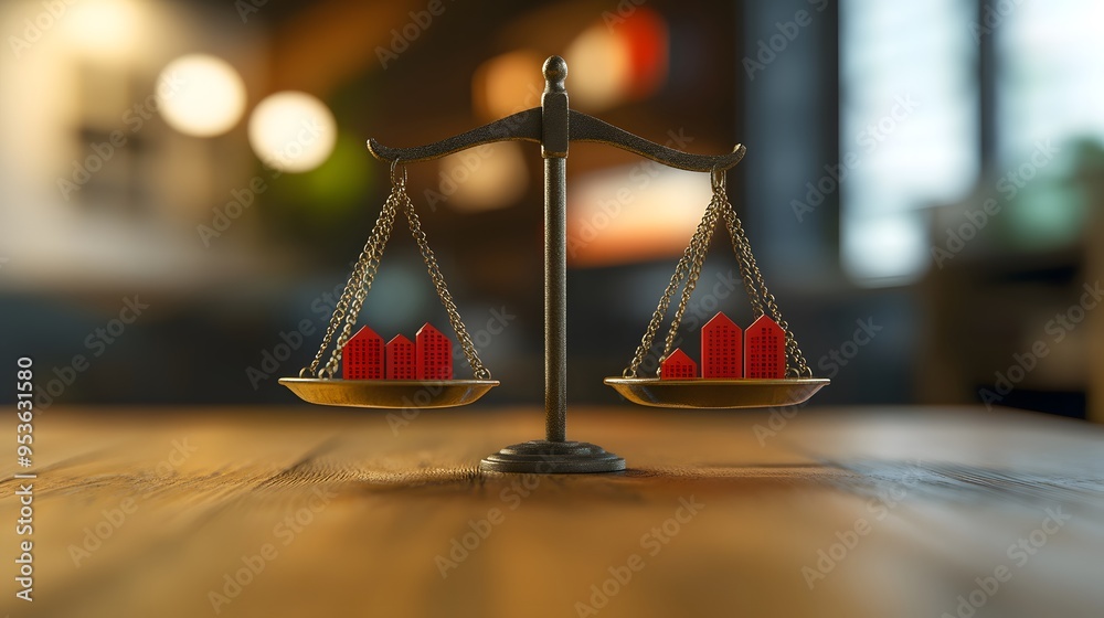 Interest Rate Changes: A balance scale with interest rates on one side ...