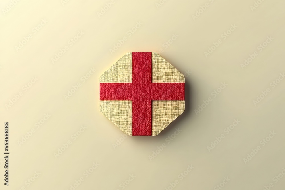 Bandage with medical cross, clean design, minimal flat design ...