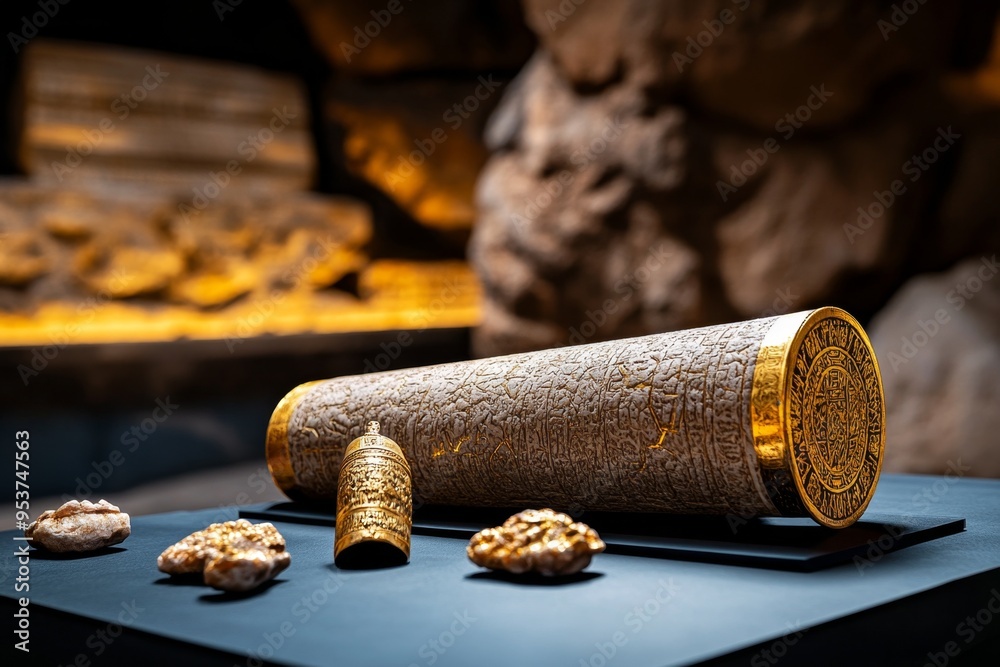 Covenant scroll displayed in a sacred space with reverence, captured in ...