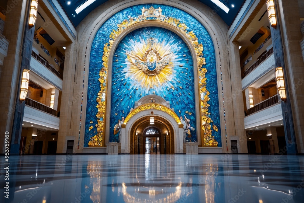 Covenant depicted in a religious mural with historical significance ...