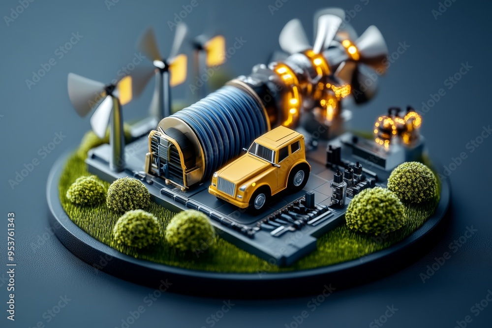 Energy efficiency advancements are showcased in a detailed illustration ...