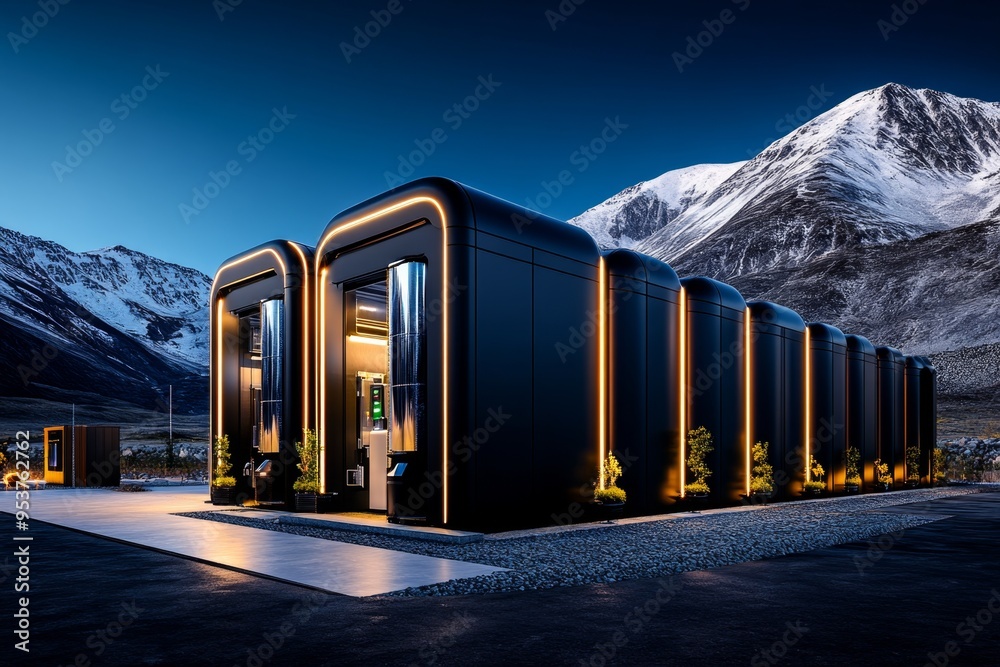 Geothermal energy efficiency is depicted in a minimalist design ...