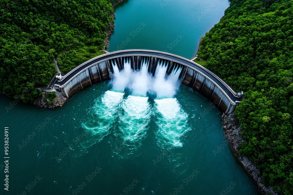 Energy Illustration Hydroelectric, Water Power, and Green shown in a ...