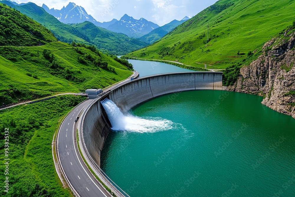 Energy Illustration Hydroelectric, Waterfalls, and Conservation shown ...