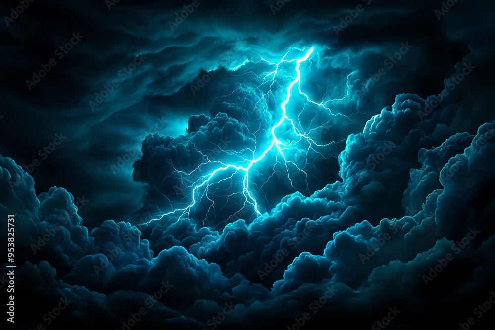 Energy Illustration Lightning, Storm, and Energy visualized in a stormy ...