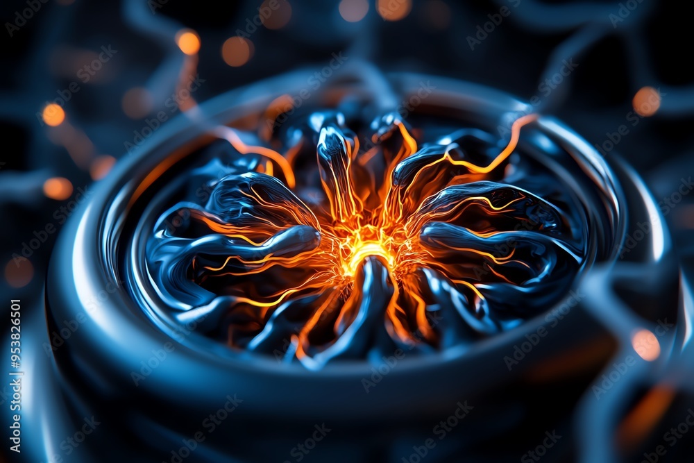 Energy Illustration Potential, Stored, and Energy Flow depicted in an ...