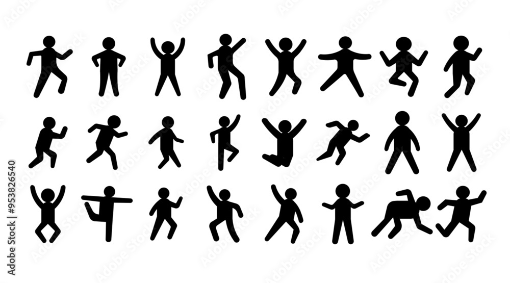 Stick Figures Stickman Stick Man People Person Poses Postures Standing ...