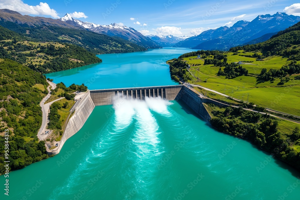 Renewable energy, hydropower dams, harnessing rivers provide large ...