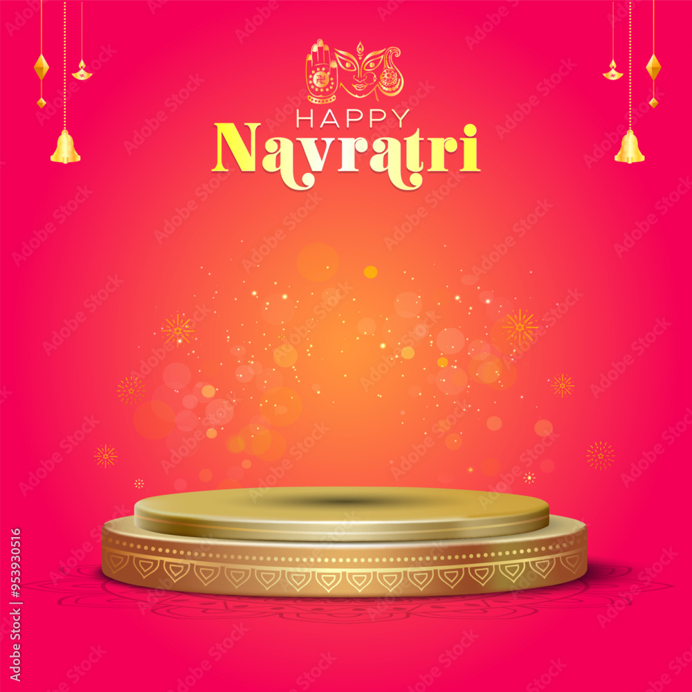 Festive, Luxury, Modern, golden, Podium, Showcase stage design for ...