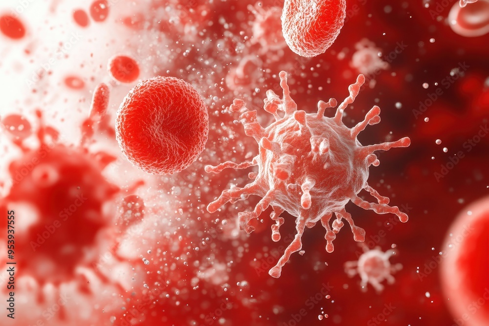 Detailed Medical Illustration of Ultra-Realistic White Blood Cells in ...