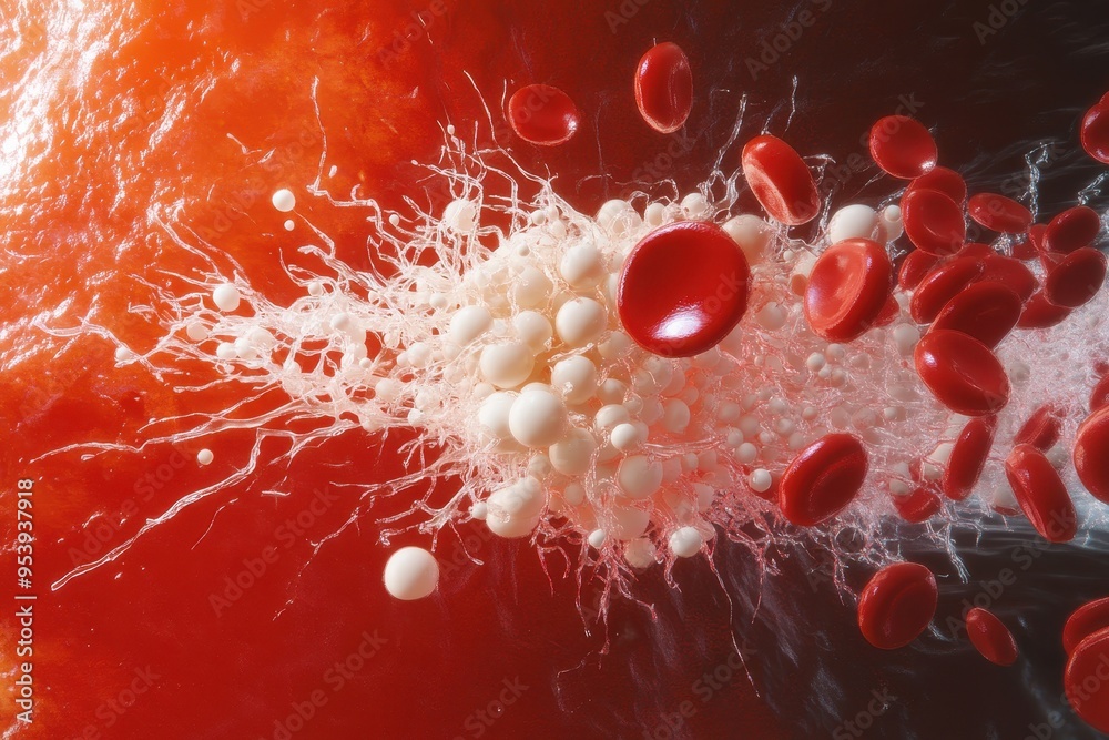 Complex Process of Hematopoiesis: Ultra-realistic Illustration of White ...