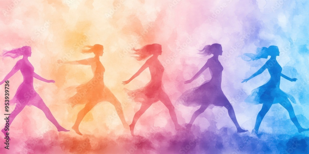 An energetic painting in the watercolour style that captures the spirit ...