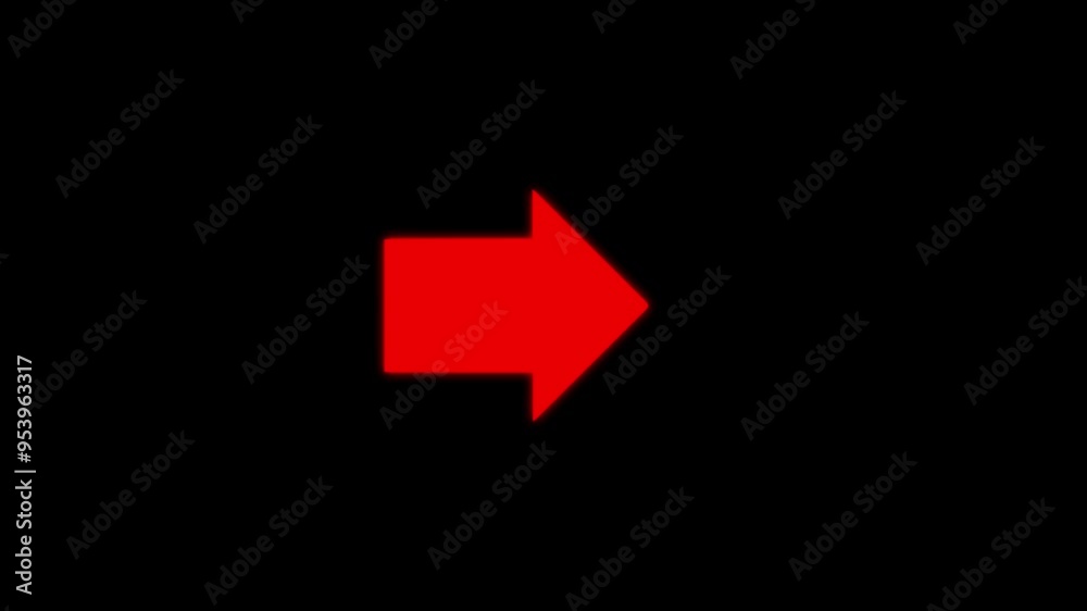 Animated Red squirrel arrow on a black background. Moving arrows to the ...