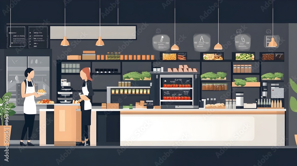 Innovative graphic showcasing an IoT driven food inventory management ...