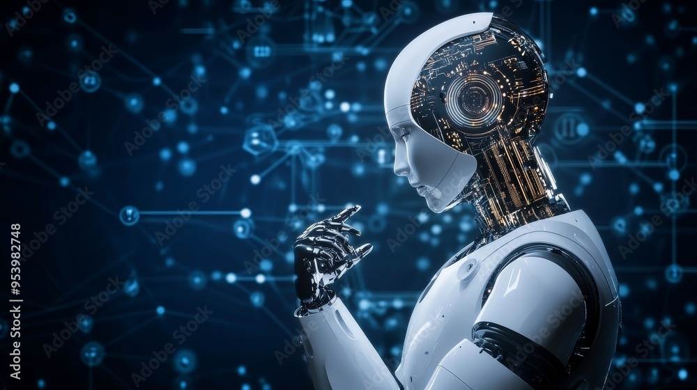 A Futuristic Robot With Exposed Circuitry Symbolizing The Use Of Ai In