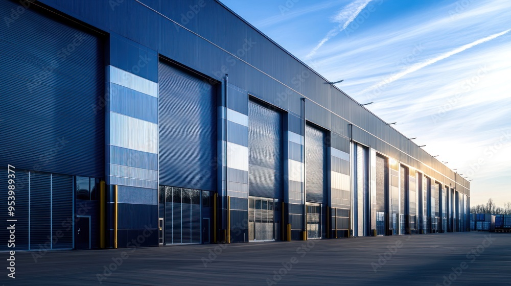 logistic business transport warehouse dock station. Factory and ...