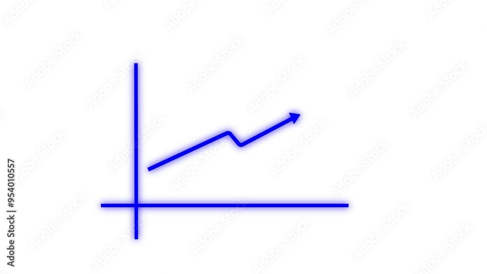 Infographic growth 2D line graph animation. Animation icon of a blue ...