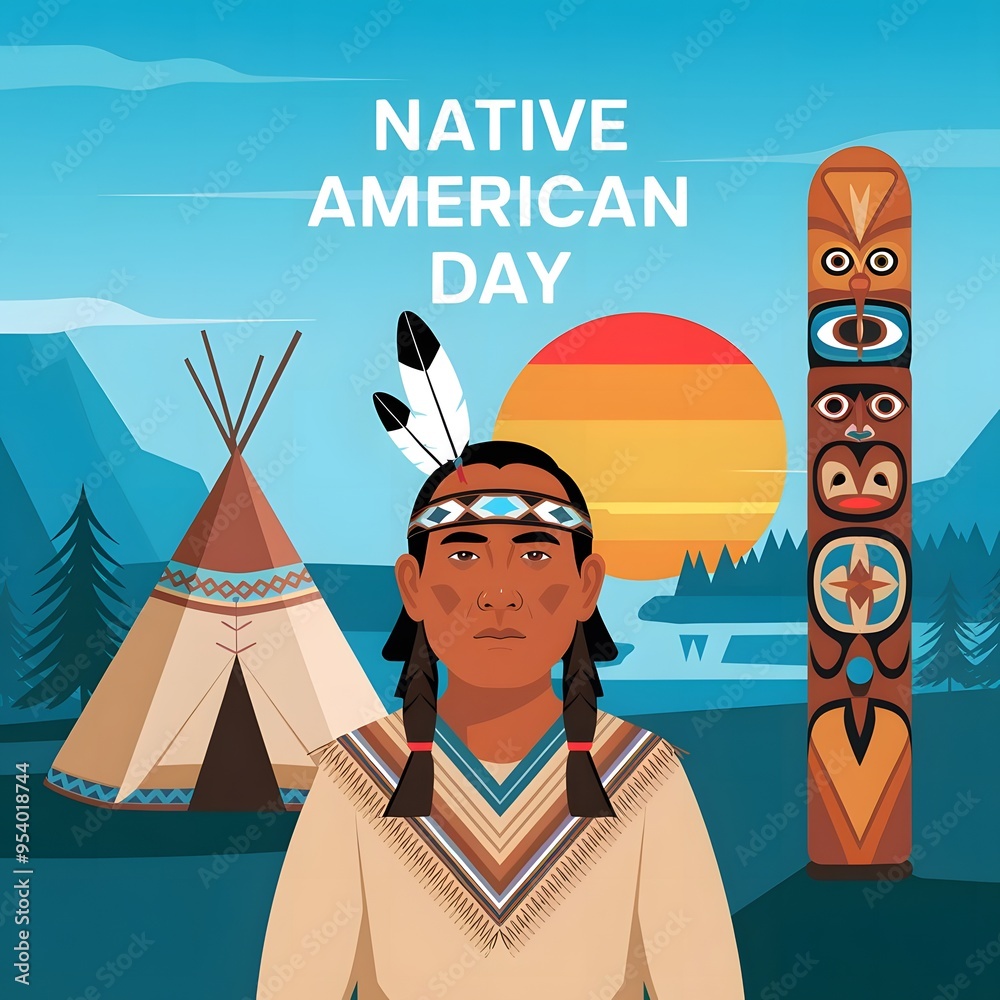 Native American Day 2024: An illustration of a Native American Day ...