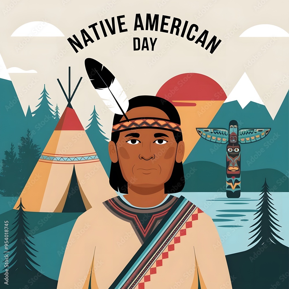Native American Day 2024: An illustration of a Native American Day ...