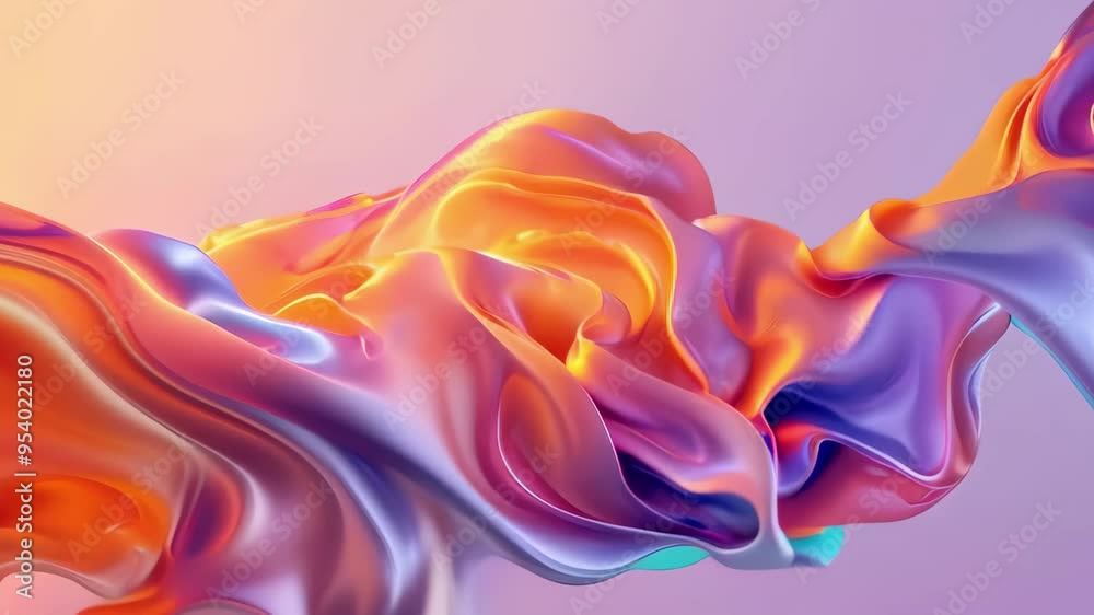 Abstract flowing fabric background with warm, vibrant colors and soft ...