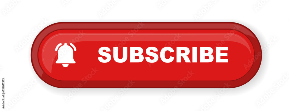 Youtube subscribe button with like icon and notification bell alarm ...