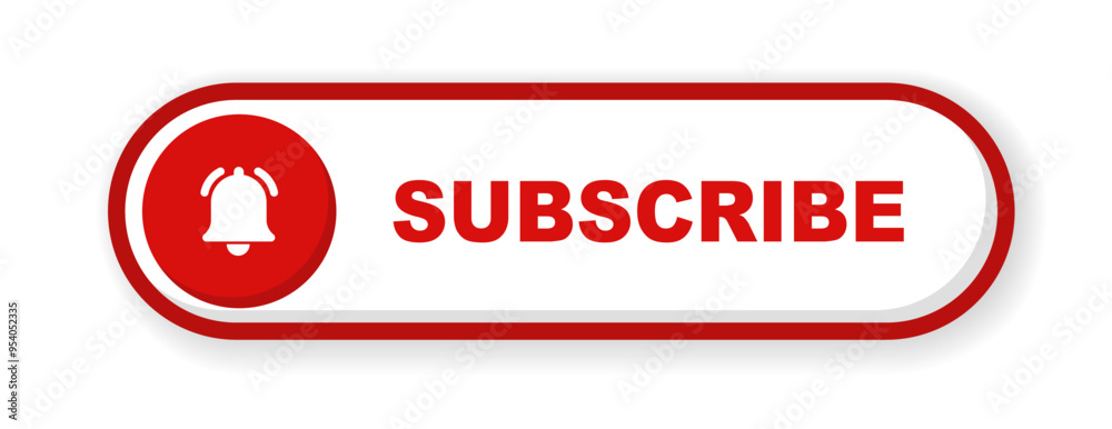 Youtube subscribe button with like icon and notification bell alarm ...
