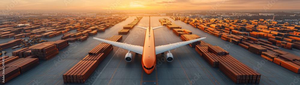 Aerial logistics for cargo, visualizing the efficiency of cargo ...