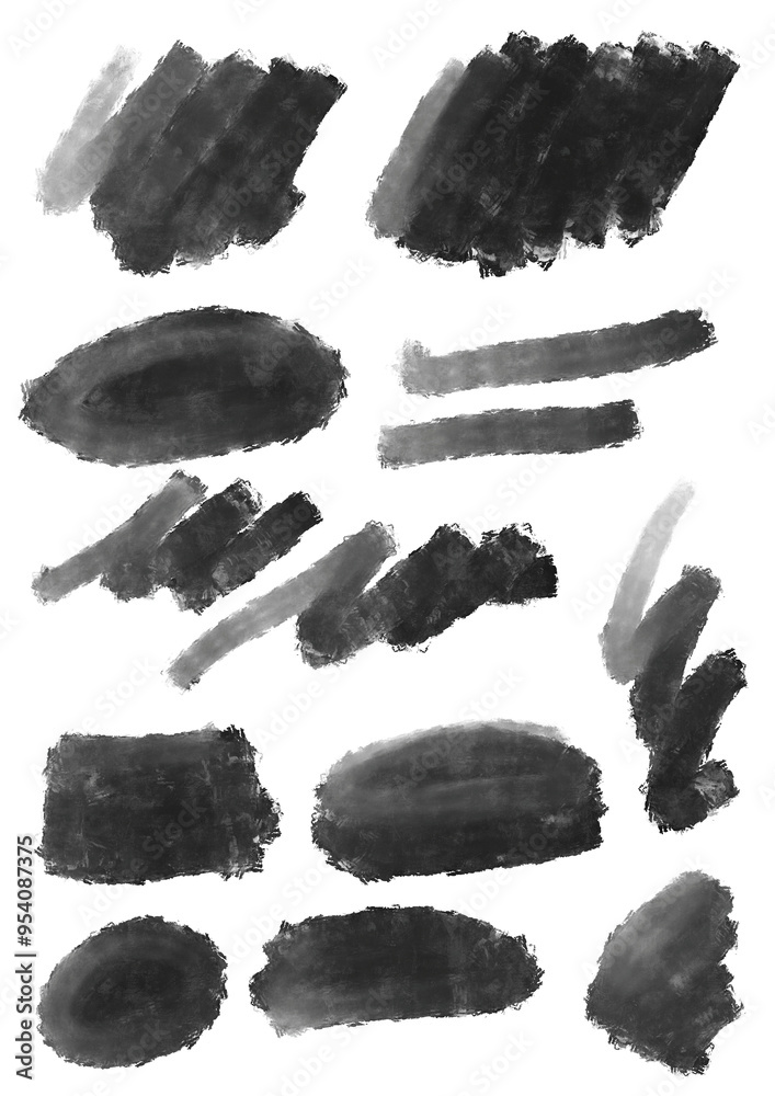 Paint and watercolor squiggles and shapes and brush strokes realistic ...