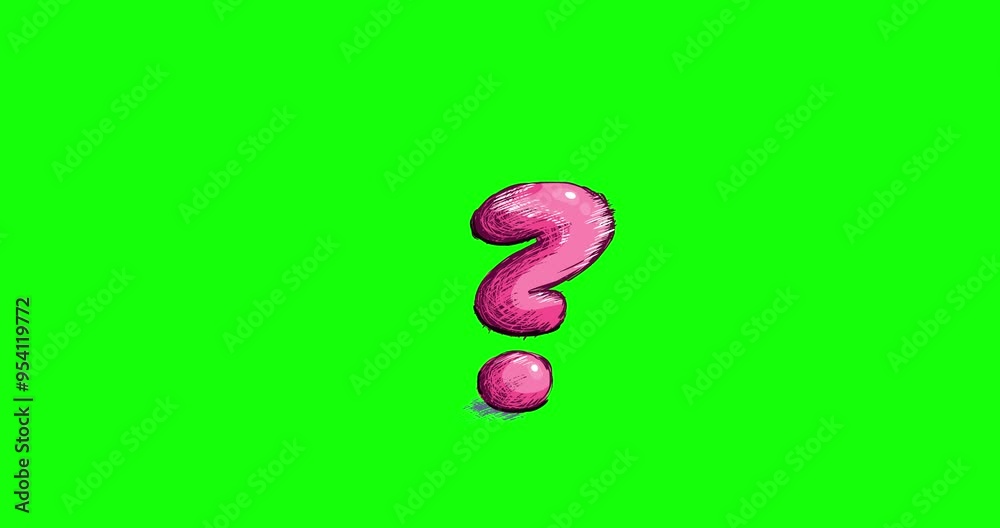 Animated question mark green screen. Sign created of falling ball ...