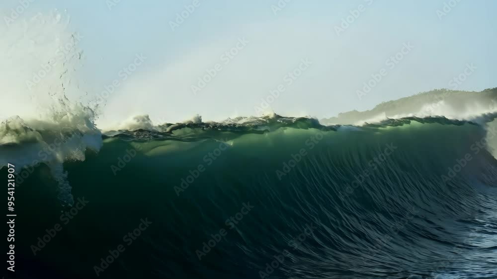Gigantic tsunami wave flooding small Asian city Japan earthquake ...
