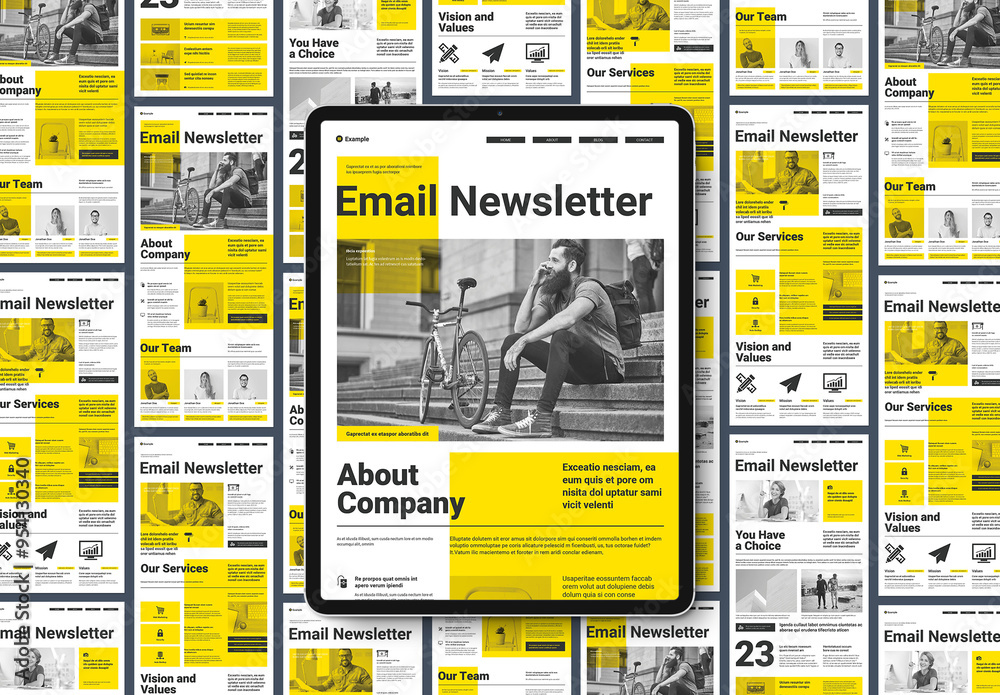 E-mail Newsletter Template in Black and White Architect or Design ...