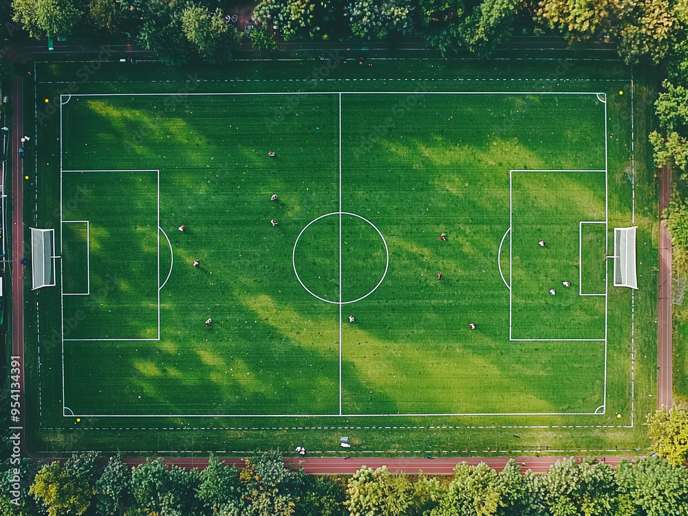 Aerial View Of Soccer Field - soccer, football, field, aerial, green ...