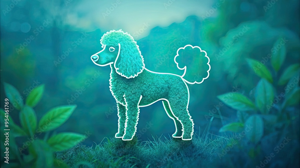 minimalist poodle outline blended with a sans-serif logo in a calming ...