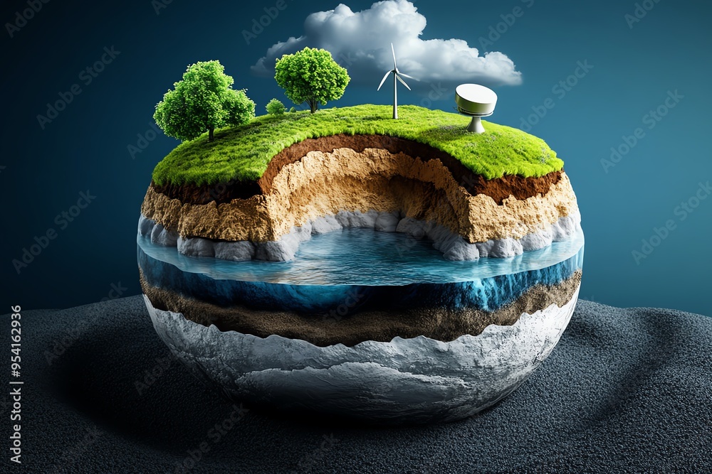 Energy Illustration Geothermal, Earthâ€™s Core, and Sustainability ...