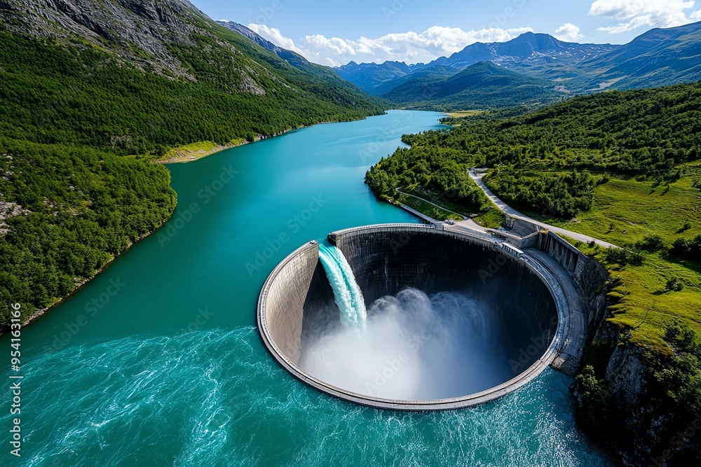 Energy Illustration Hydroelectric, Waterfalls, and Conservation shown ...