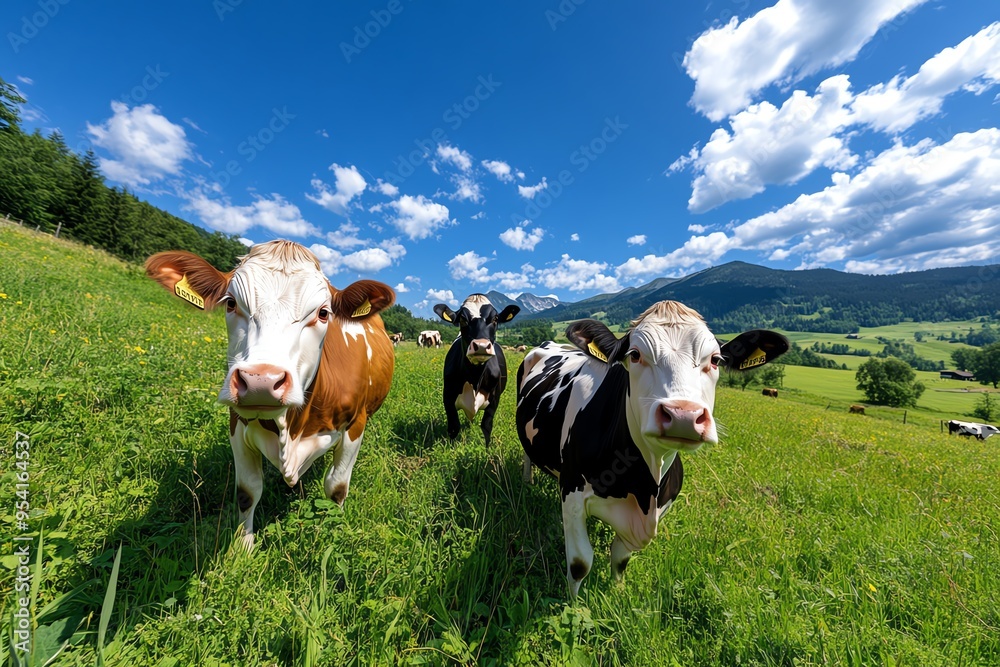Farm Cow Organic, Sustainable, and Free-range visualized in a lush ...